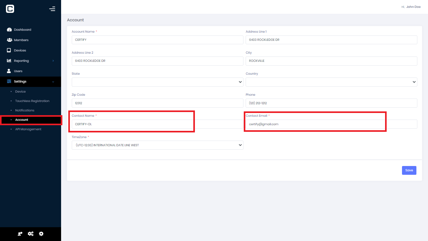 Settings – Help Certify – CERTIFY.me
