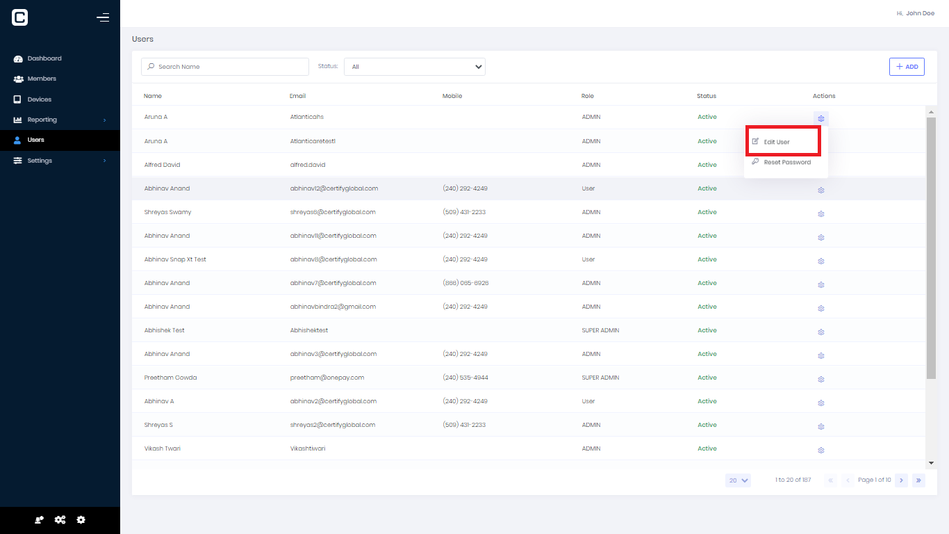 Edit Users – Help Certify – CERTIFY.me