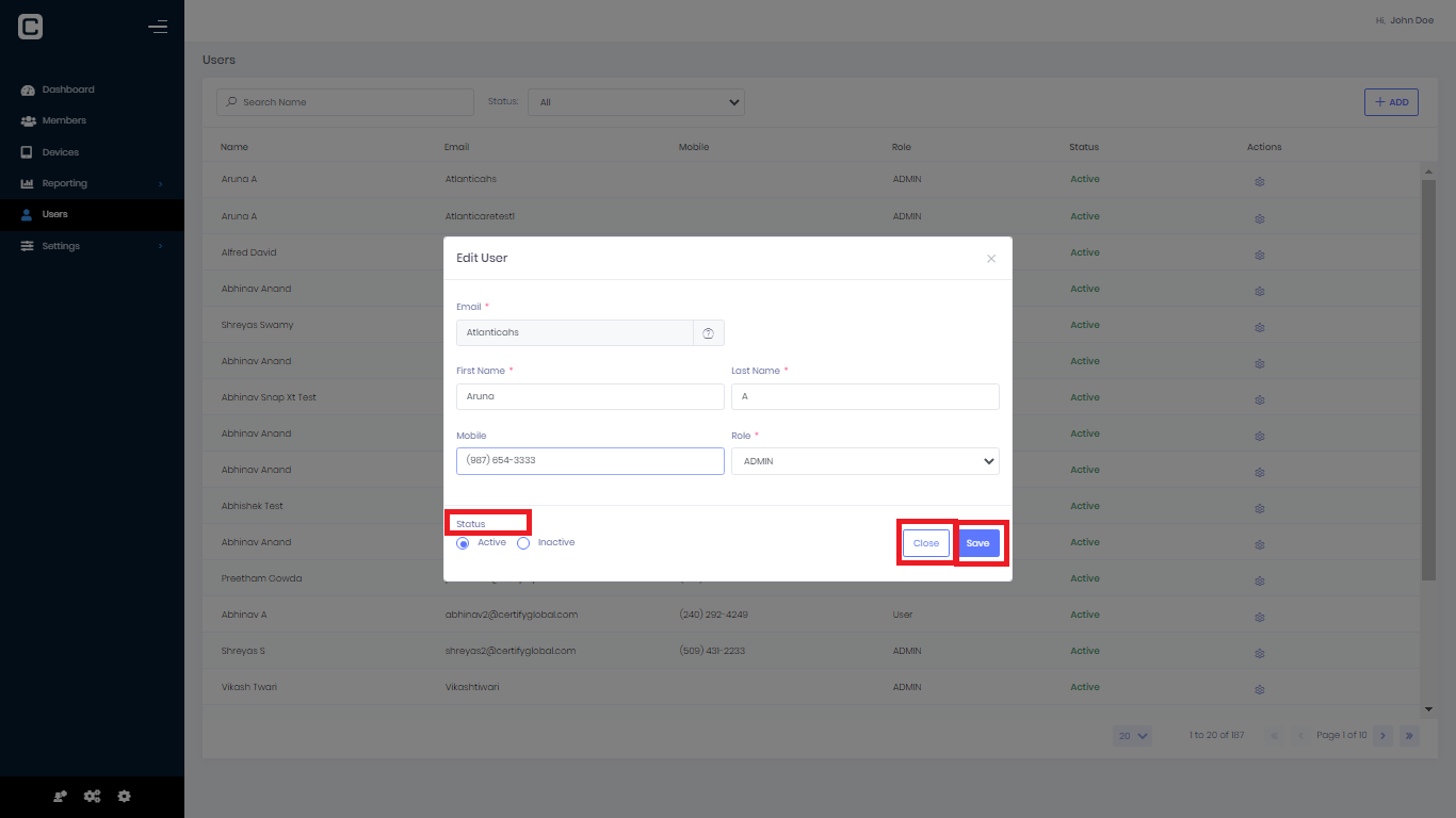 Edit Users – Help Certify – CERTIFY.me